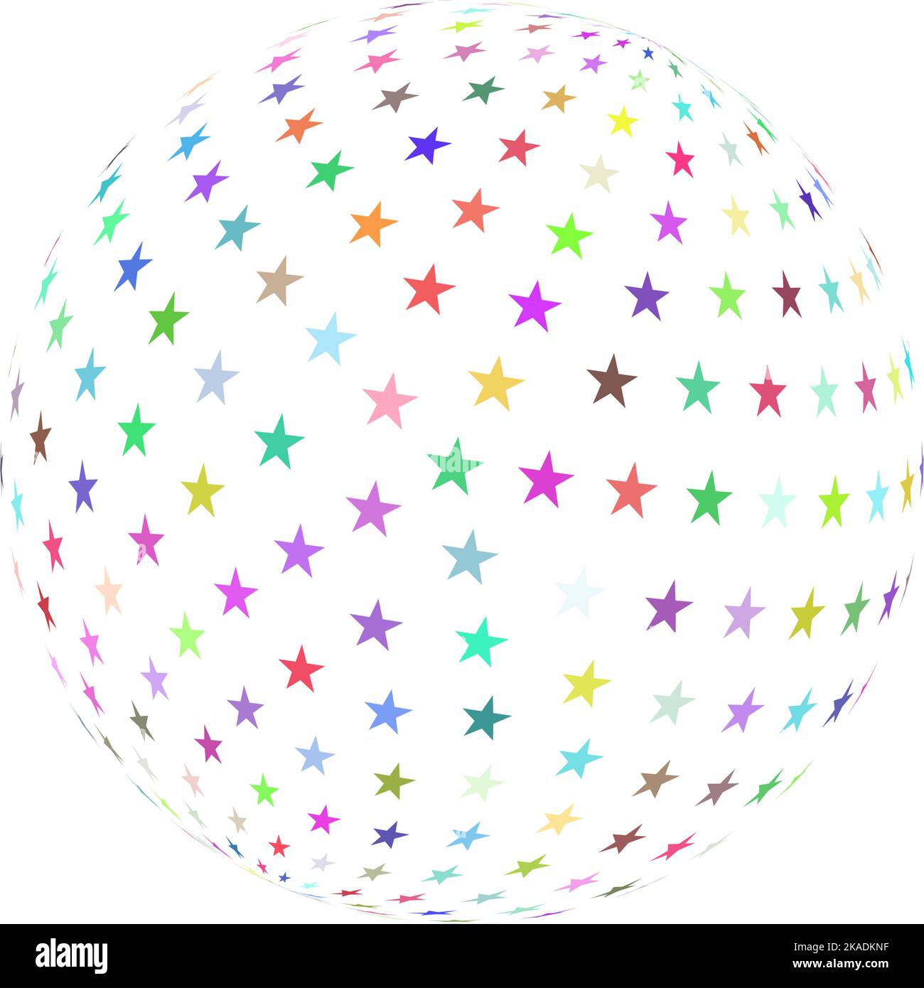 Abstract Sphere Element with Color Star Pattern Isolated on White ...