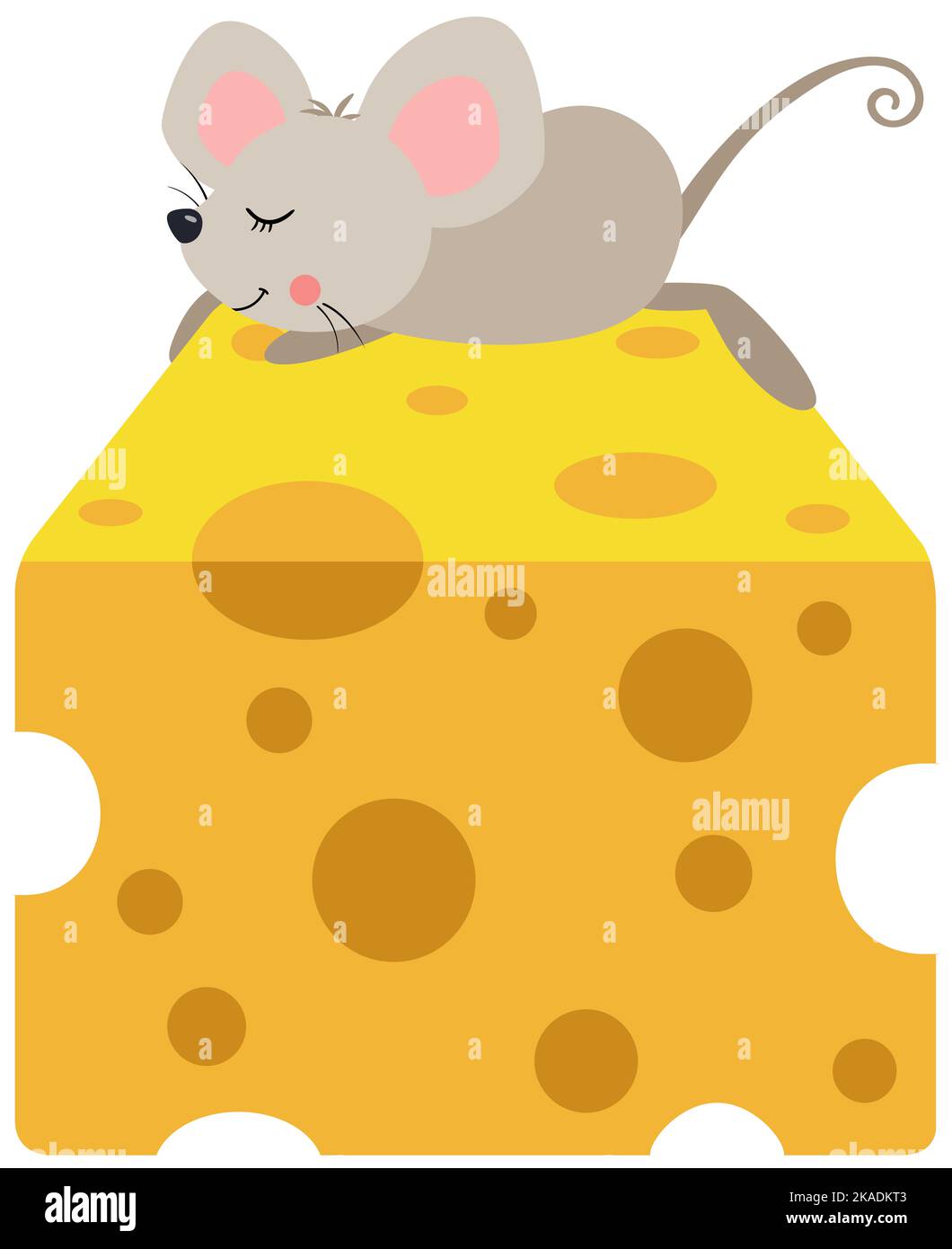 Little mouse sleeping on top of cheese Stock Photo - Alamy
