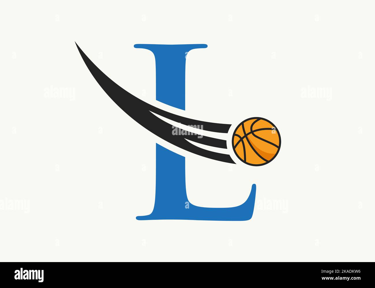 Initial Letter L Basketball Logo Concept With Moving Basketball Icon ...