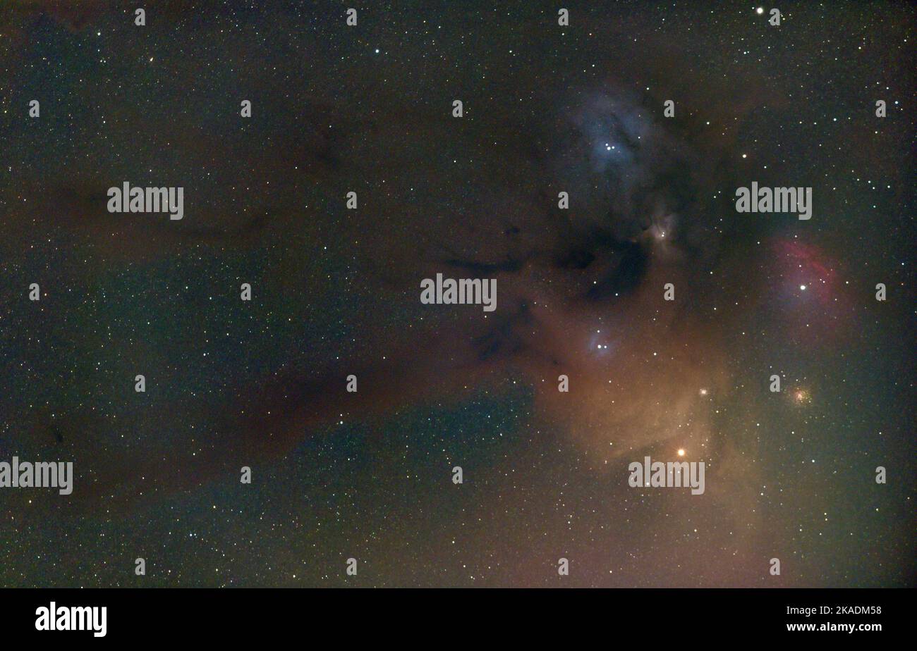 Astrophotography of Antares and Rho Ophiuchi cloud complex Stock Photo ...