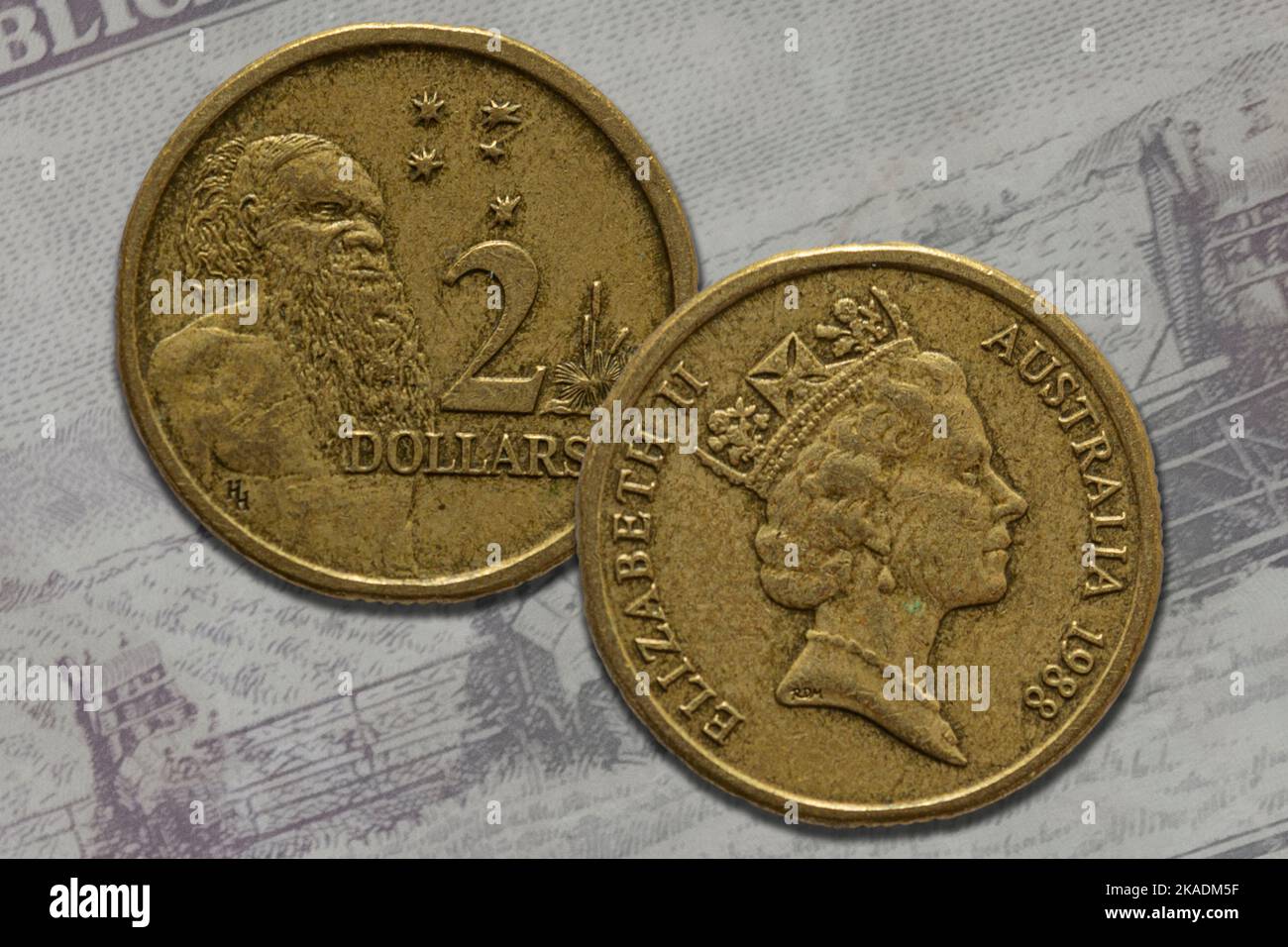 Australian dollar coin obverse and reverse. Currency of the ...