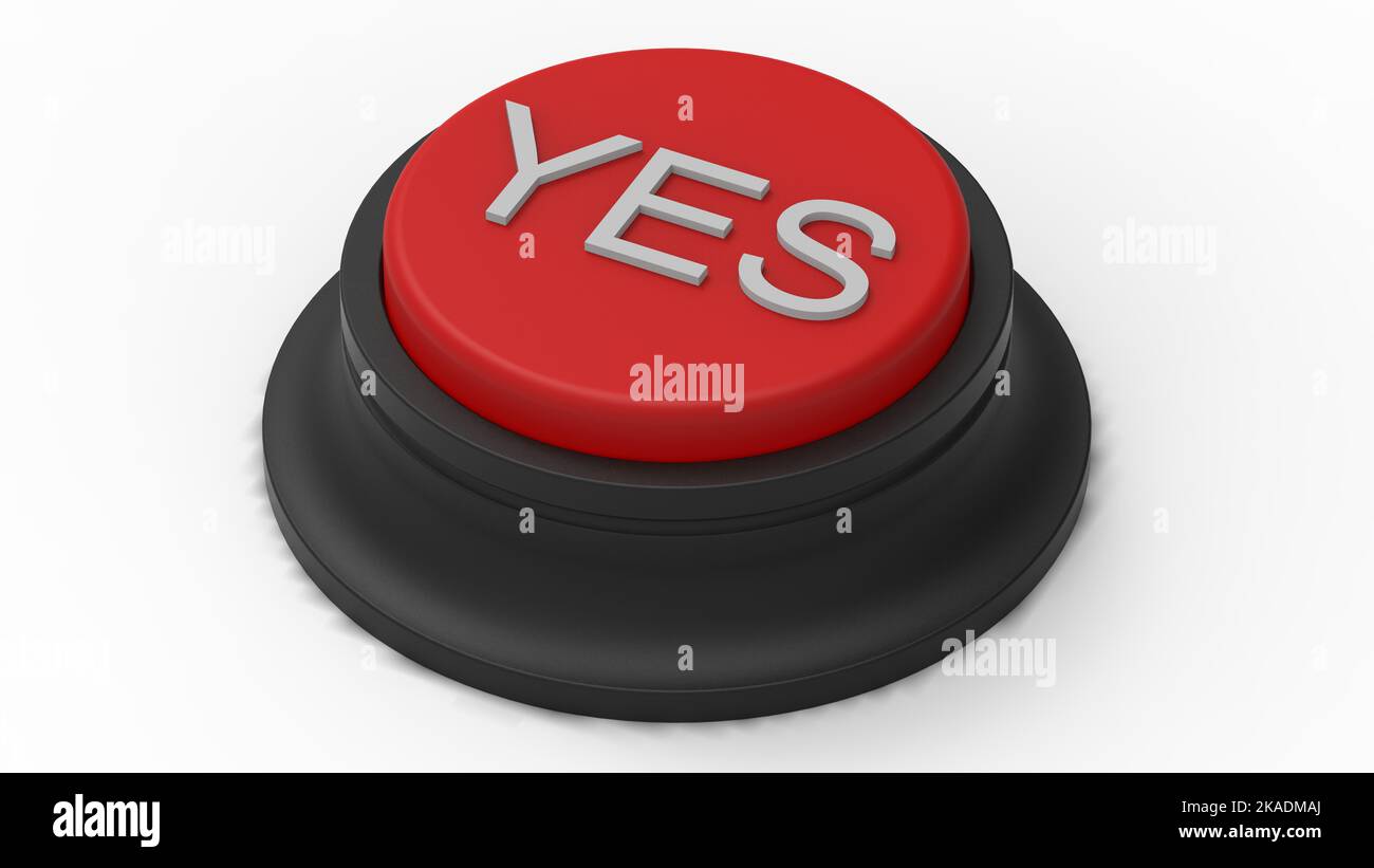 yes red button isolated illustration 3d render Stock Photo - Alamy