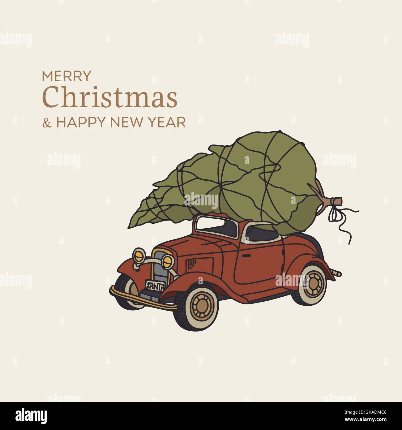 Tree on white car Stock Vector Images - Alamy
