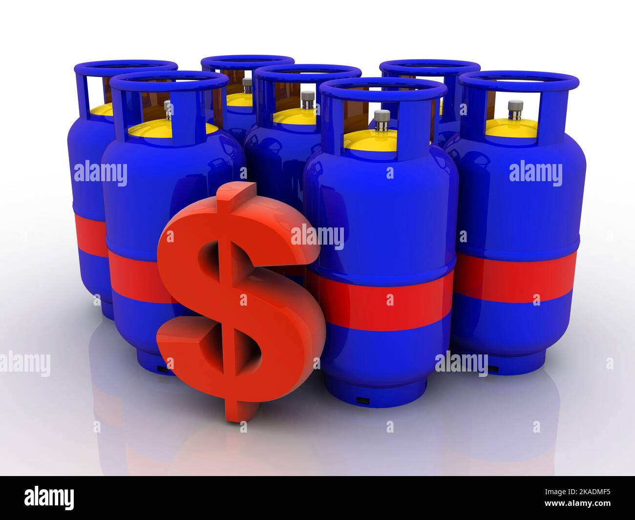 3D rendering illustration Gas Cylinder with dollar sign Stock Photo - Alamy
