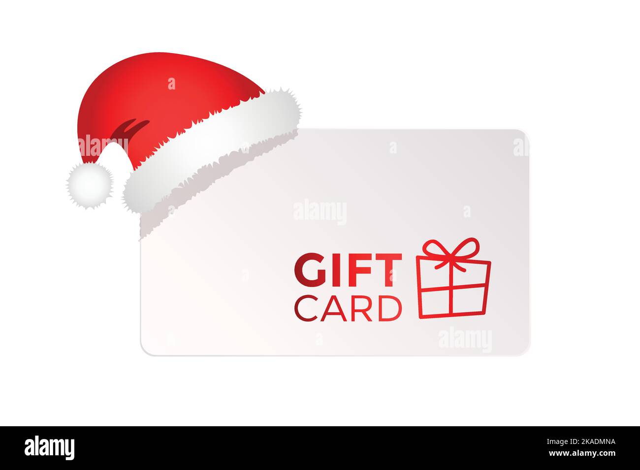 white christmas gift card voucher with red santa hat Stock Vector Image ...