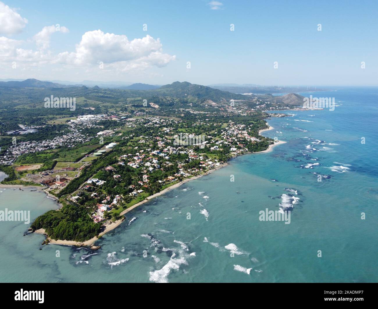 An aerial view of the Puerto Plata city on the Dominican Republic's ...