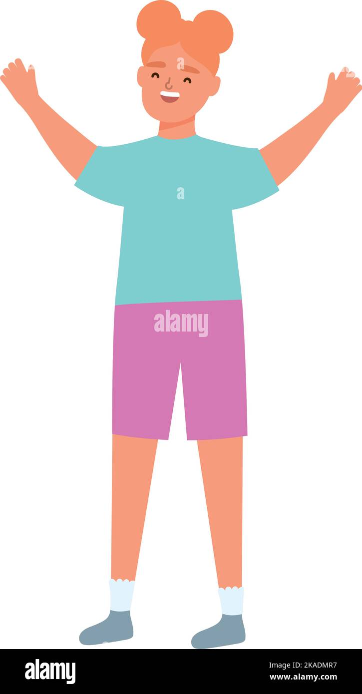 happy young girl Stock Vector Image & Art - Alamy