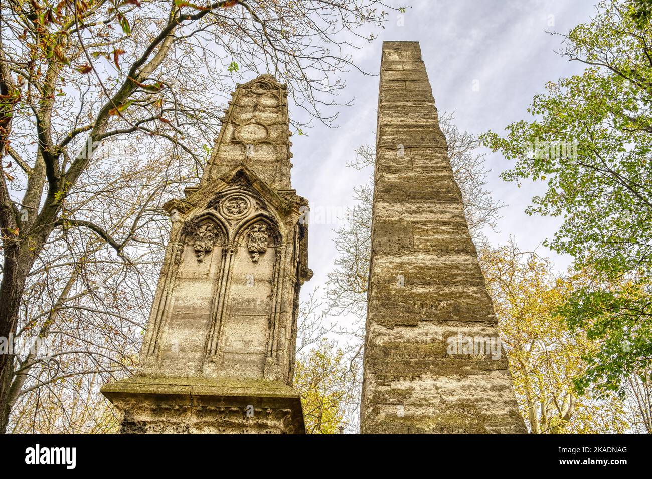 Paris, France - November 2022 : Pere Lachaise Cemetery in Autumn, HDR ...