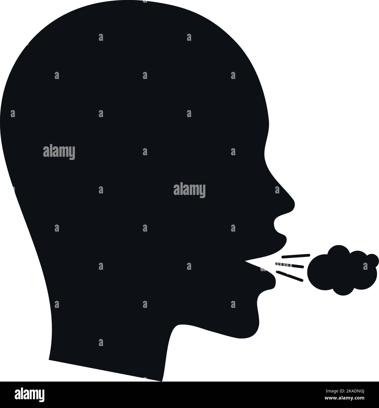 Cough icon. Flu symptom. Sickness black symbol Stock Vector Image & Art ...