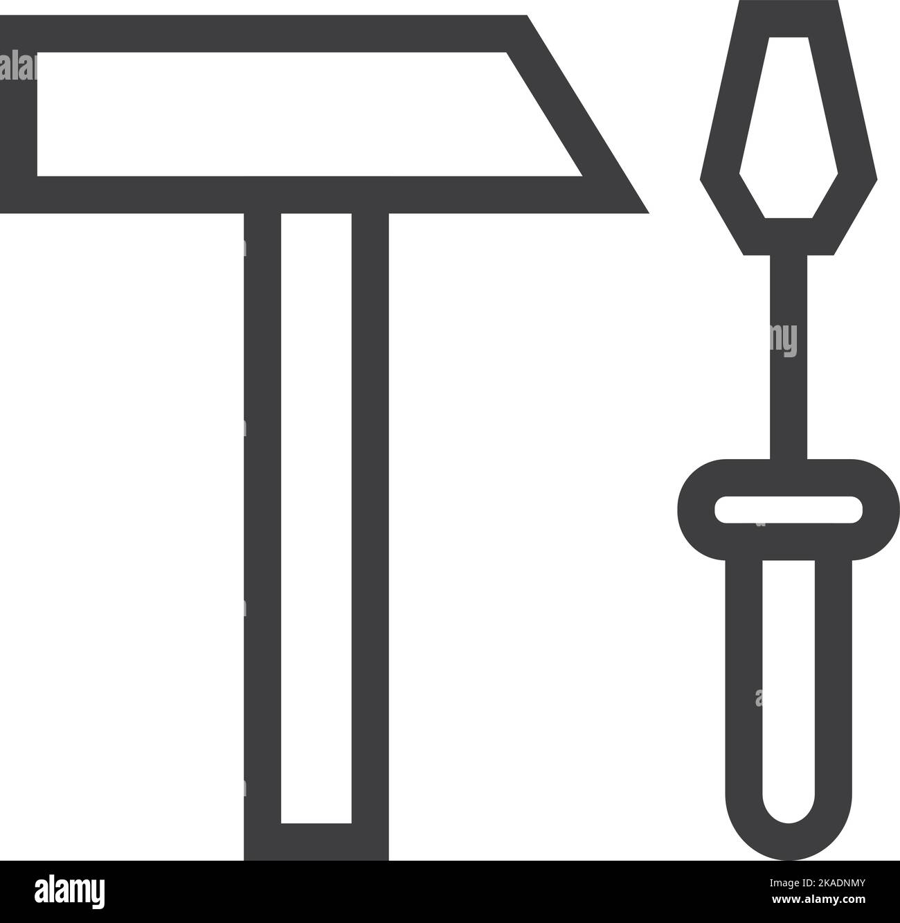 Hammer and screwdriver Black and White Stock Photos & Images - Alamy