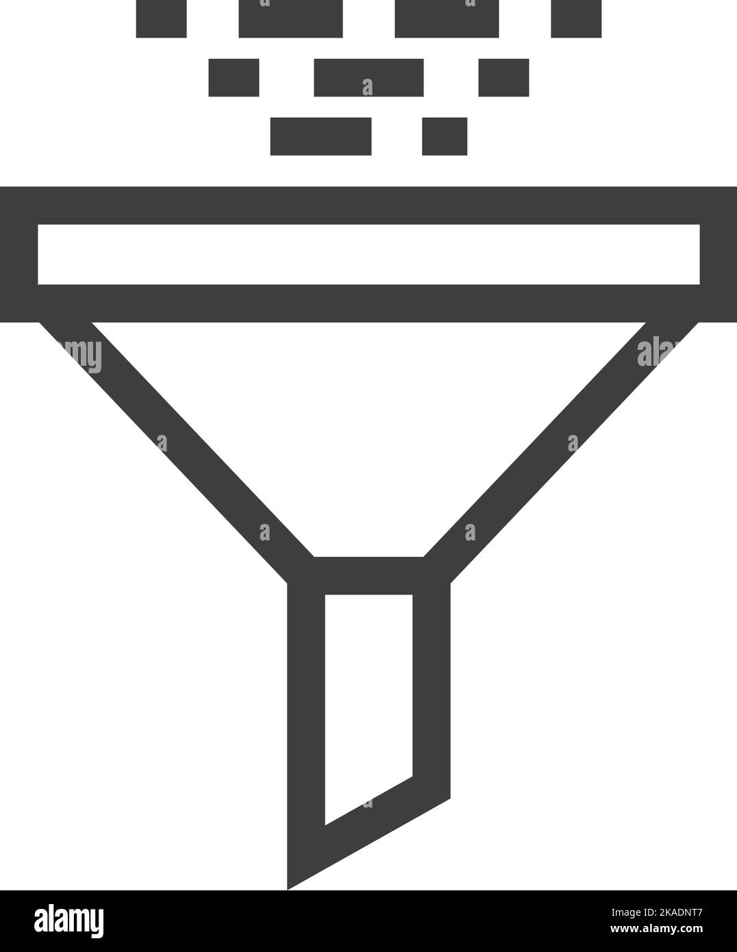 Filter icon. Data analysis tool black line symbol Stock Vector Image ...