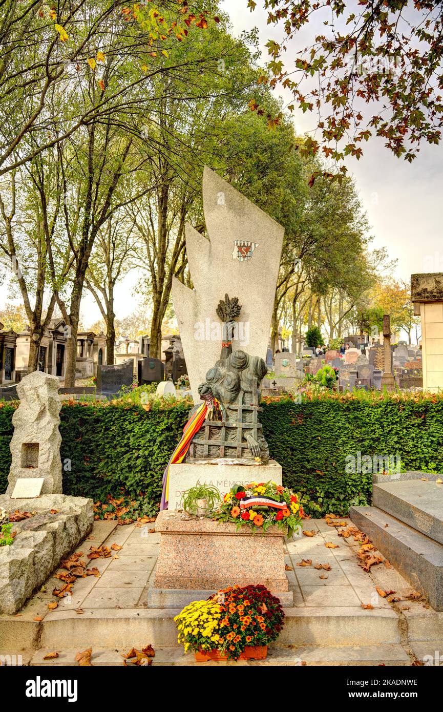 Paris, France - November 2022 : Pere Lachaise Cemetery in Autumn, HDR ...