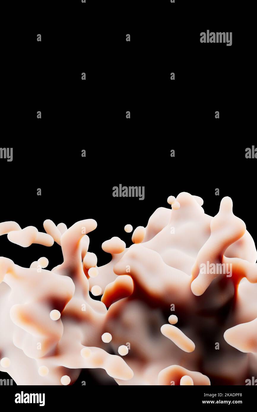 Splash of dynamic milkshake on a black background 3d render Stock Photo ...
