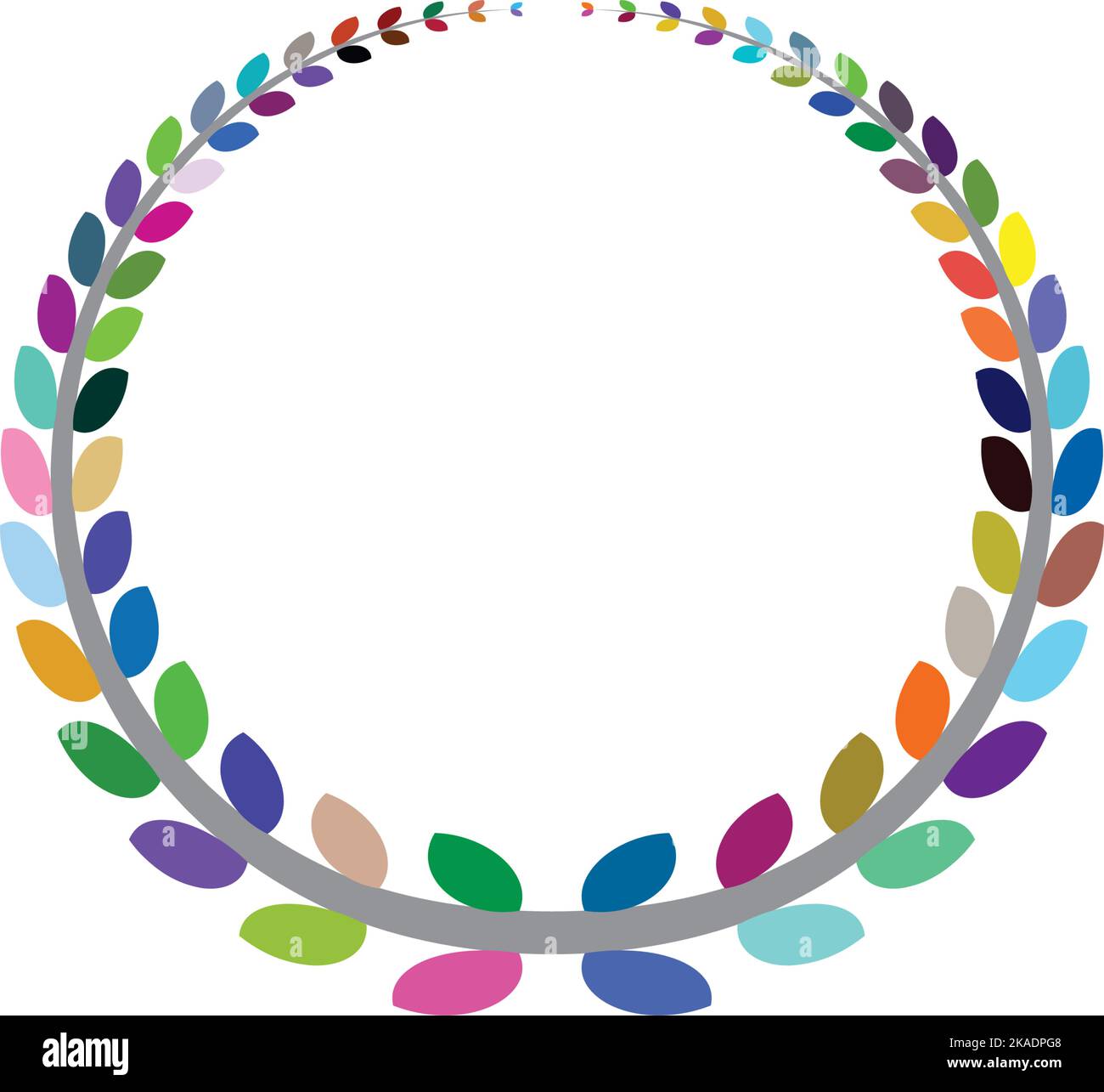 colorful wreath leaves garland logo vector illustration Stock Vector ...