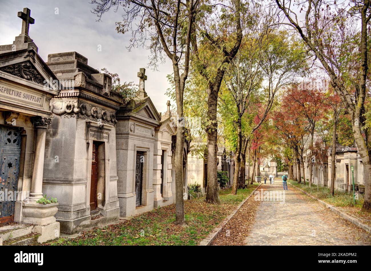 Paris, France - November 2022 : Pere Lachaise Cemetery in Autumn, HDR ...