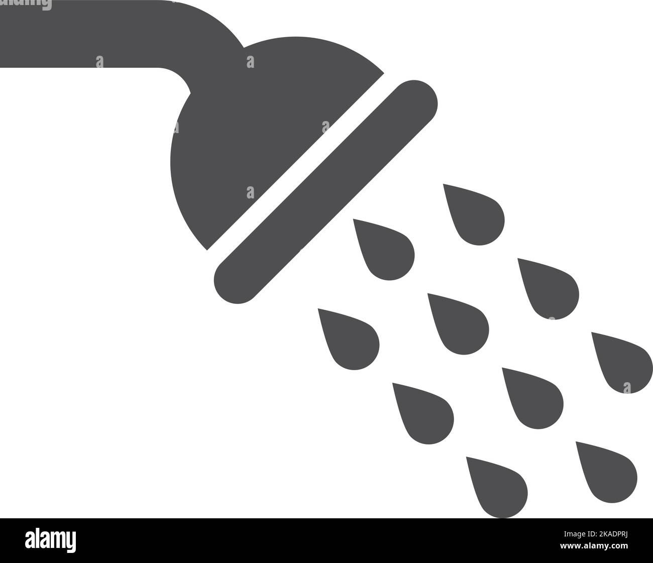 Shower black icon. Pouring water symbol. Bathroom sign Stock Vector ...