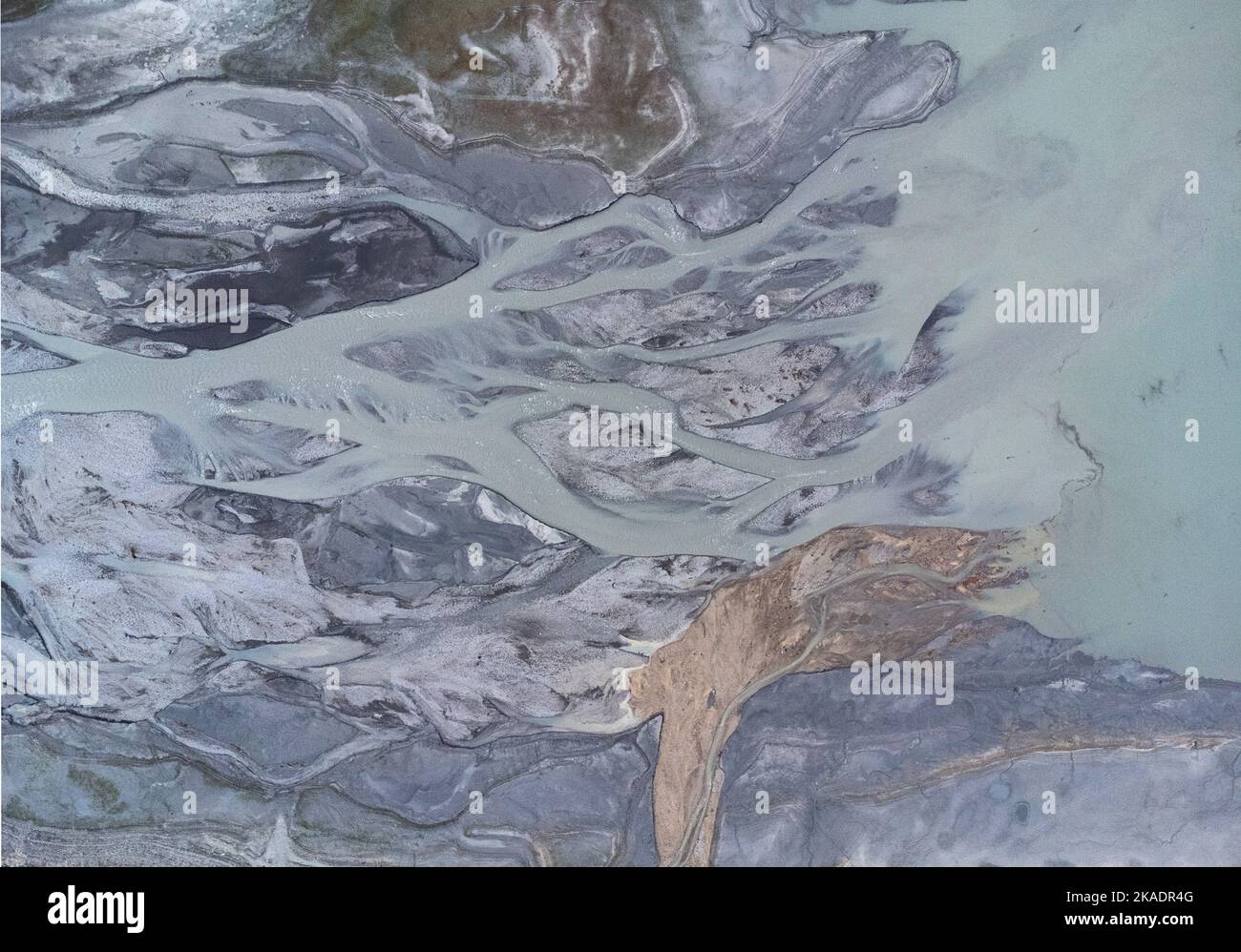 An aerial view of rivers on the shore in Georgia, the USA Stock Photo ...