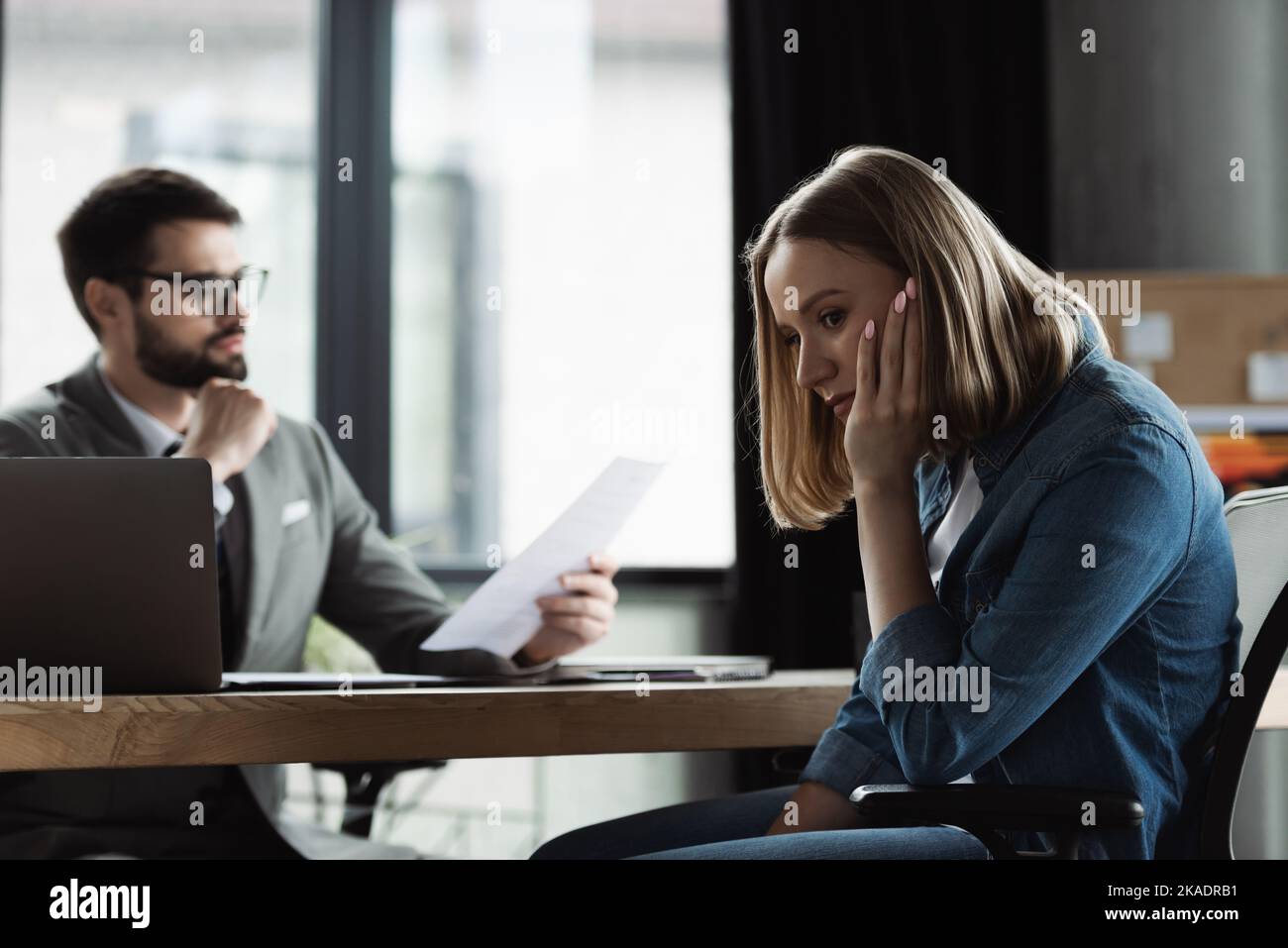 Woman nervous job interview hi-res stock photography and images - Alamy