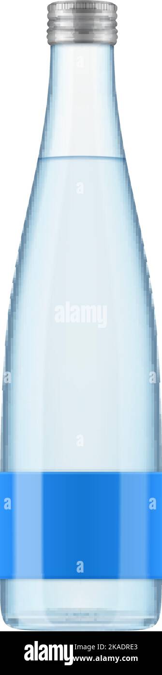Realistic mineral water bottle composition with isolated image of glass ...