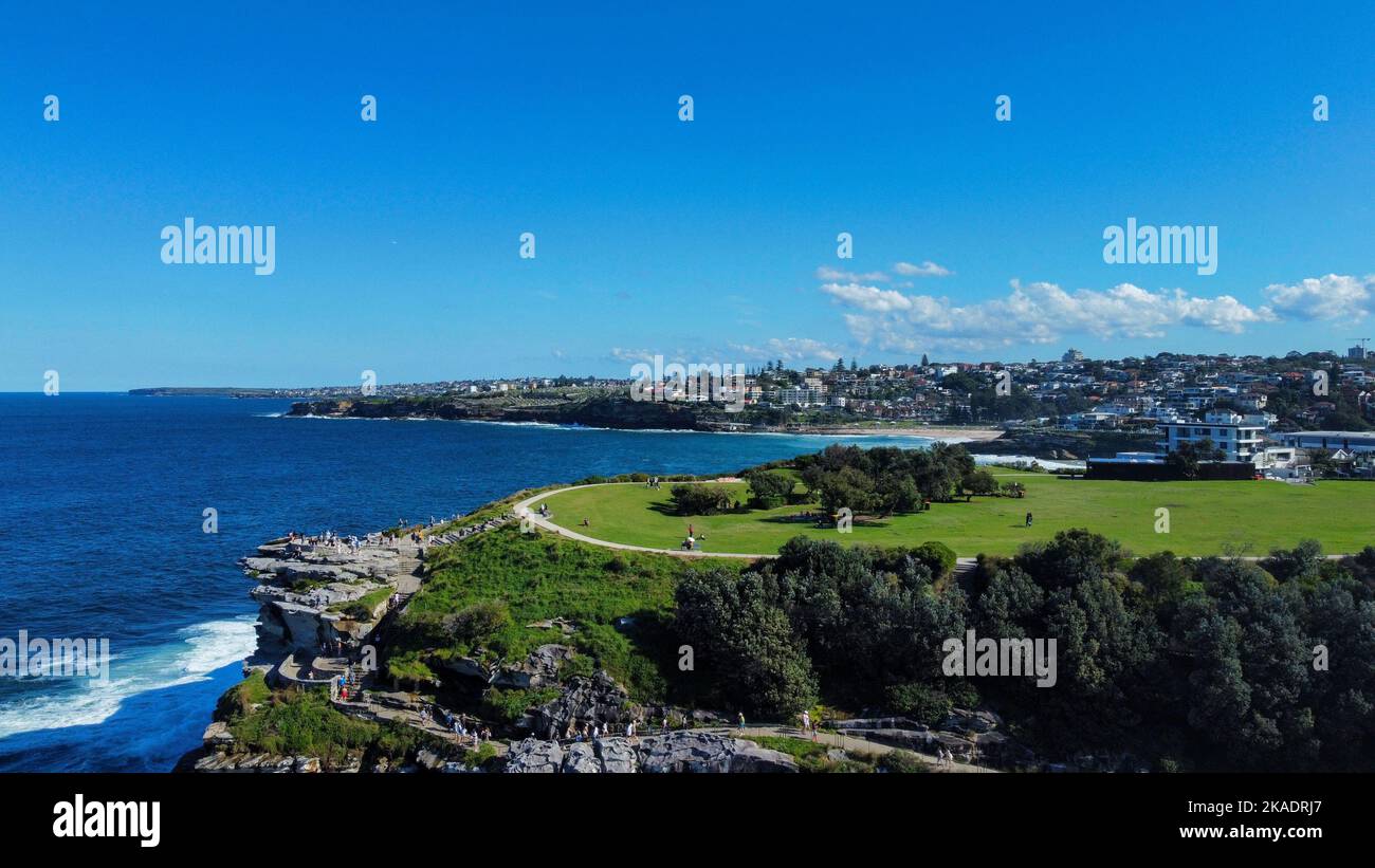 A view of a beautiful peninsula or island with green nature and ...