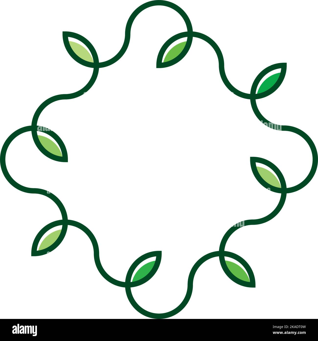 green leaves frame eco bio organic logo icon vector Stock Vector Image ...
