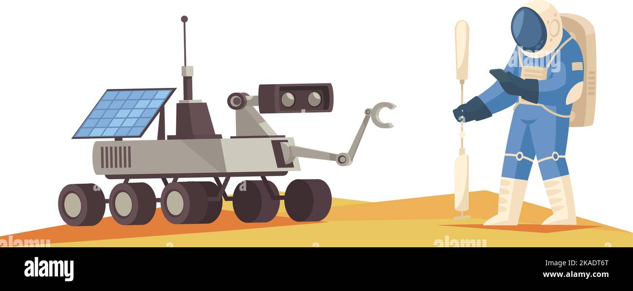 Mars colonization composition with extraterrestrial terrain and walking ...