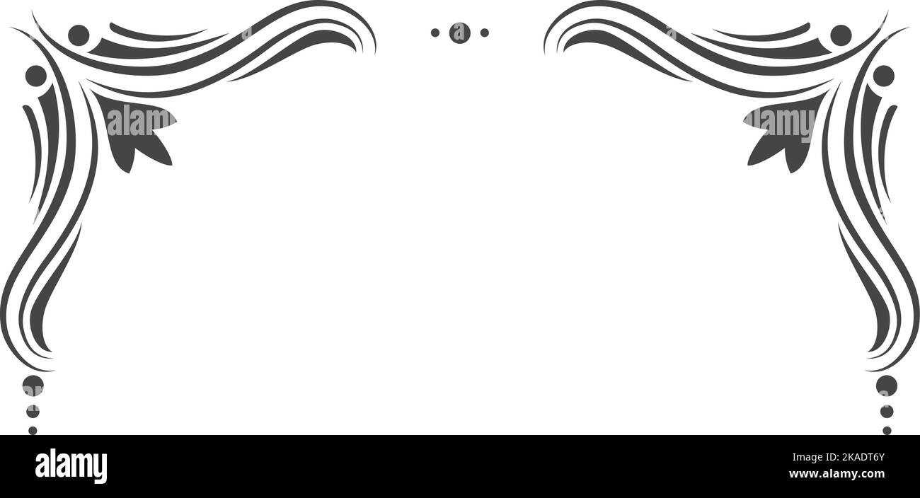 Decorative corner. Vintage calligraphic border. Flourish ornament Stock ...