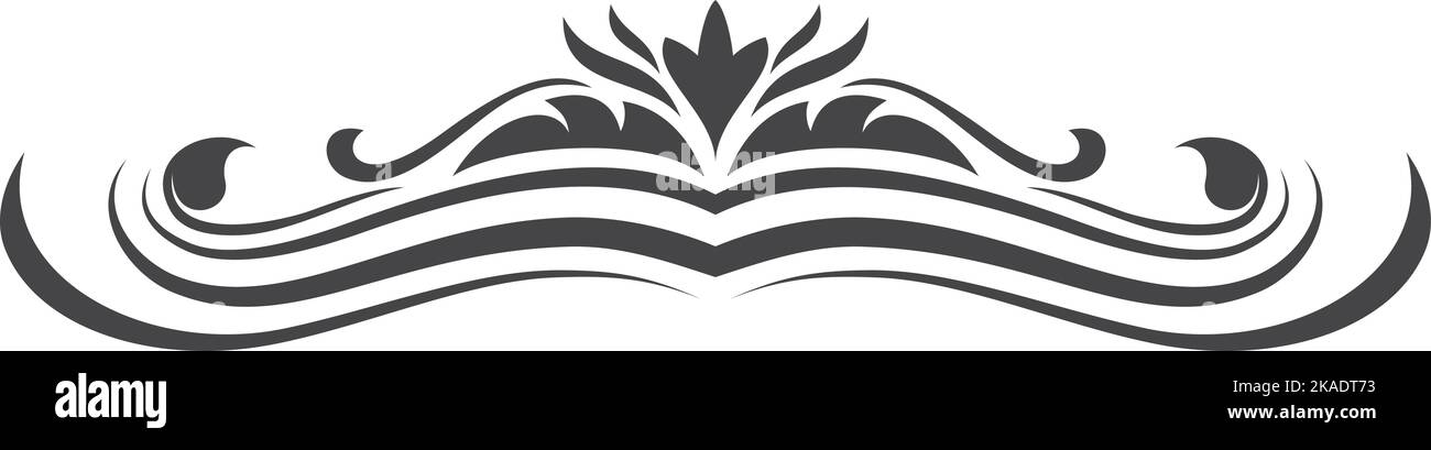 Decorative header. Vintage filigree border. Retro text divider Stock ...