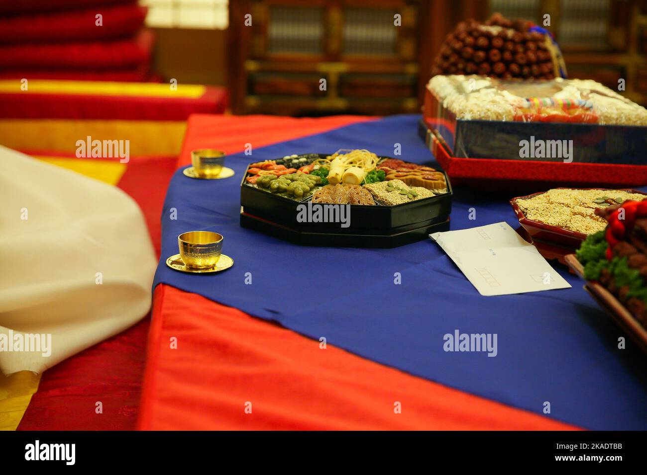 A table full of korean traditional food Stock Photo - Alamy