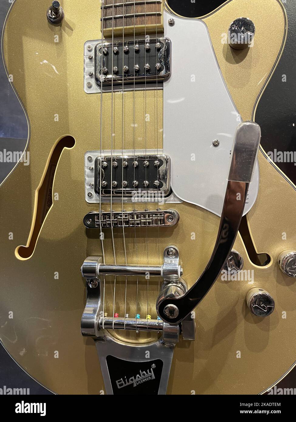 Augusta, Ga USA - 04 18 22: Guitar Center retail store light gold ...
