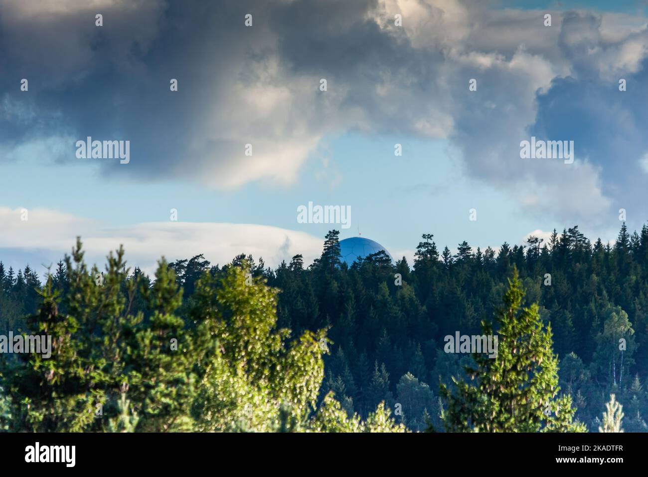 Radartower in the forest in Lorenskog Norway Stock Photo - Alamy
