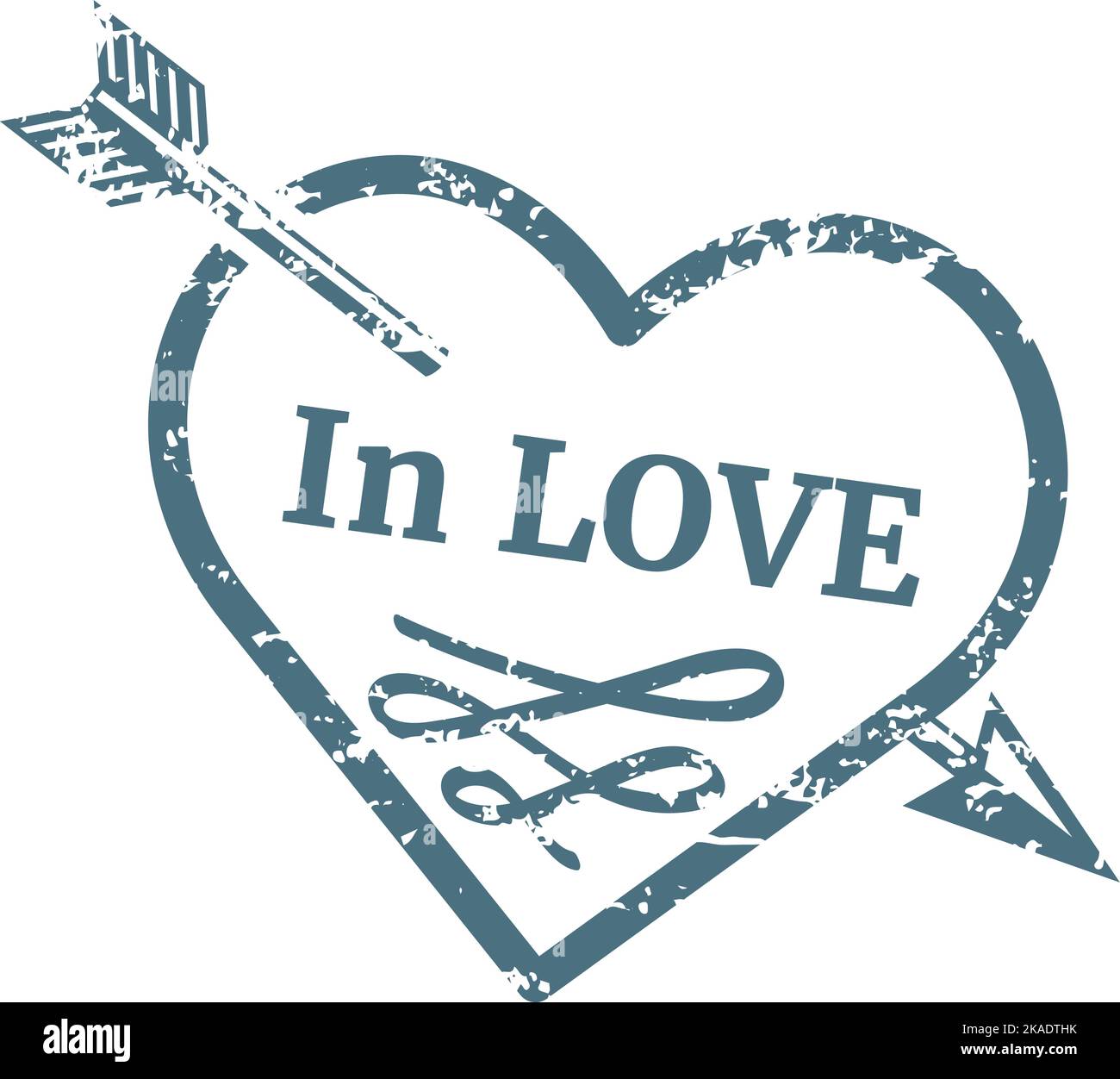 Heart arrow stamp. Cupid mail symbol for romantic card Stock Vector ...