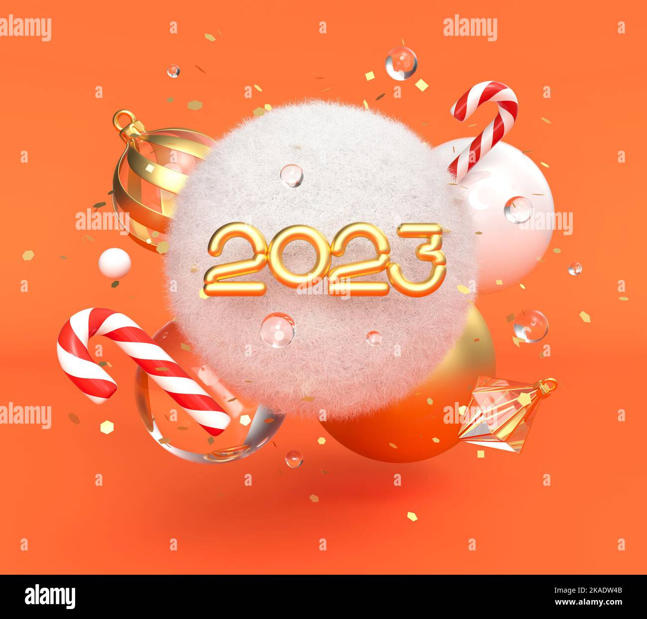 Happy New Year 2023 modern colorful 3d poster Stock Photo - Alamy