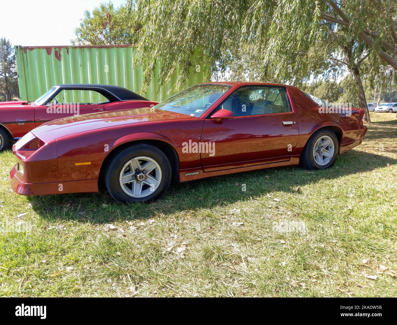Old red sport Chevrolet Camaro coupe Third Generation 1982 - 1992 by GM ...
