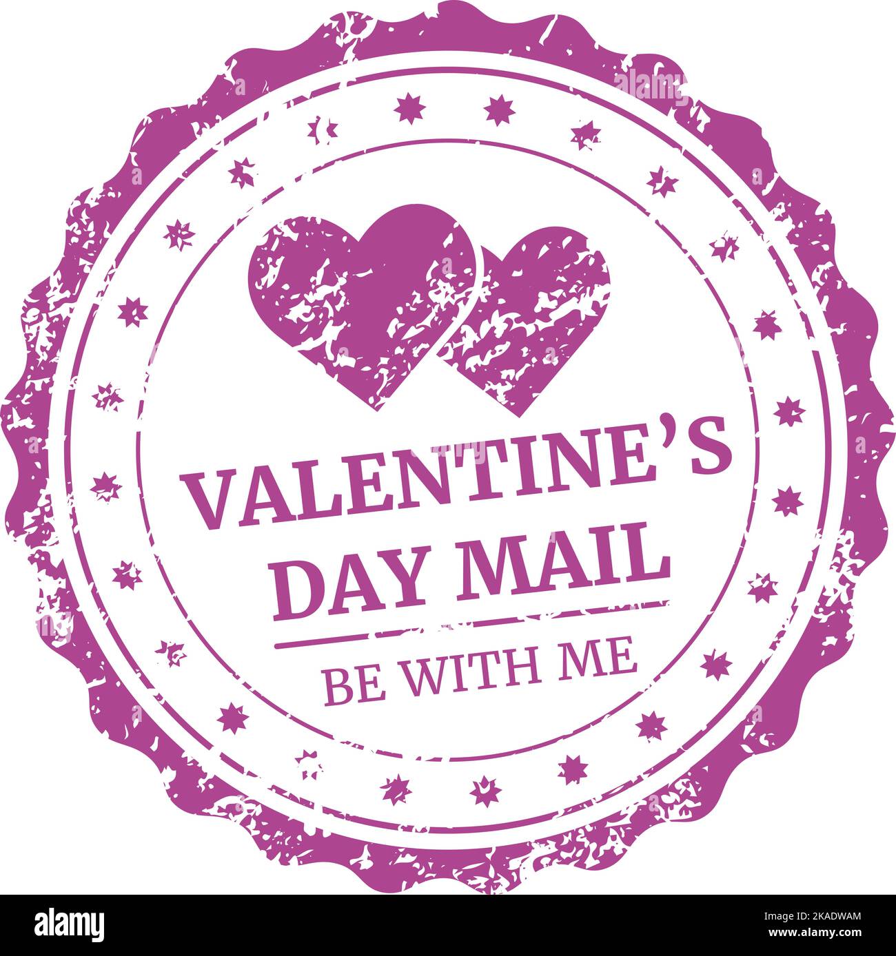 Valentine mail stamp. Decorative rubber seal symbol Stock Vector Image ...