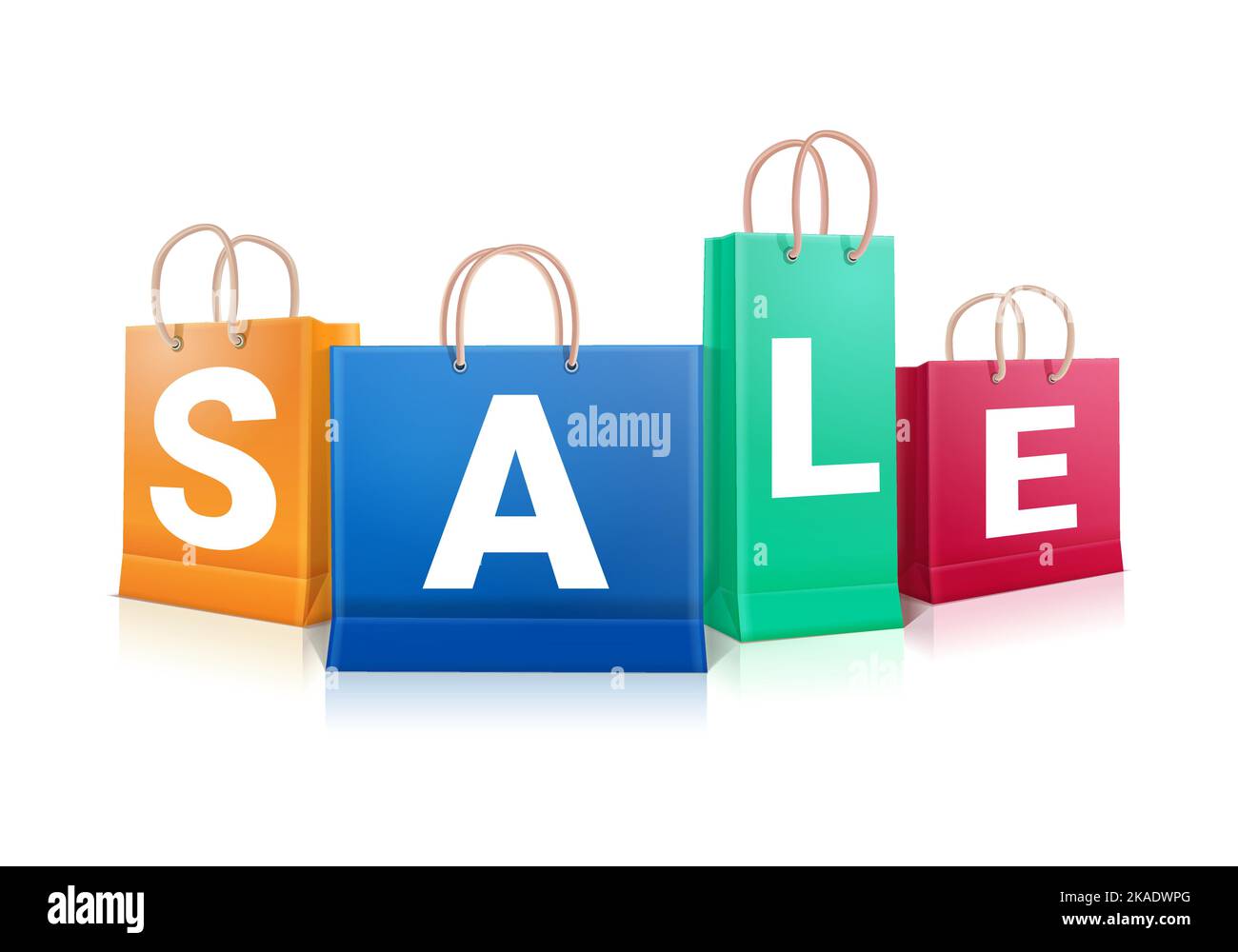 Shopping bag realistic composition with images of paper bags of ...