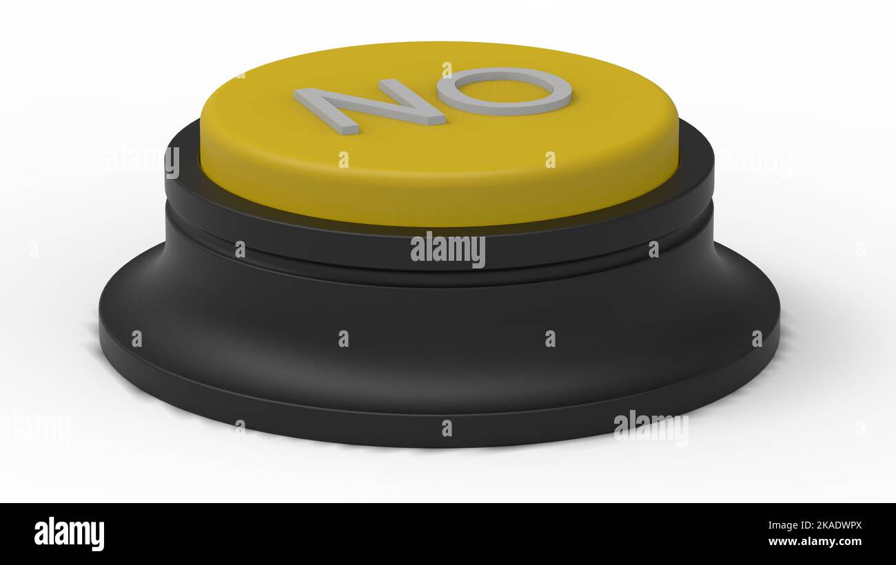 no yellow button isolated illustration 3d render Stock Photo - Alamy