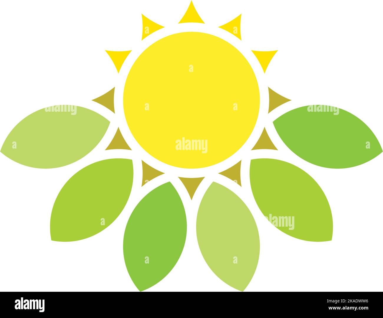 sun and leaves logo spring icon vector Stock Vector Image & Art - Alamy