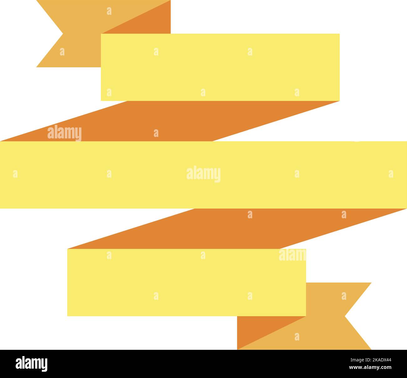 Paper ribbon banner. Yellow folded flag in origami style Stock Vector ...