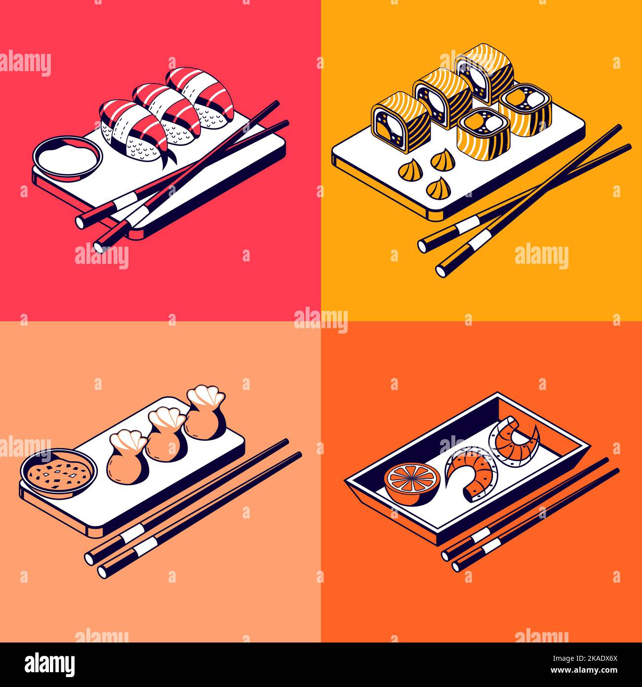Japanese trays Stock Vector Images - Alamy
