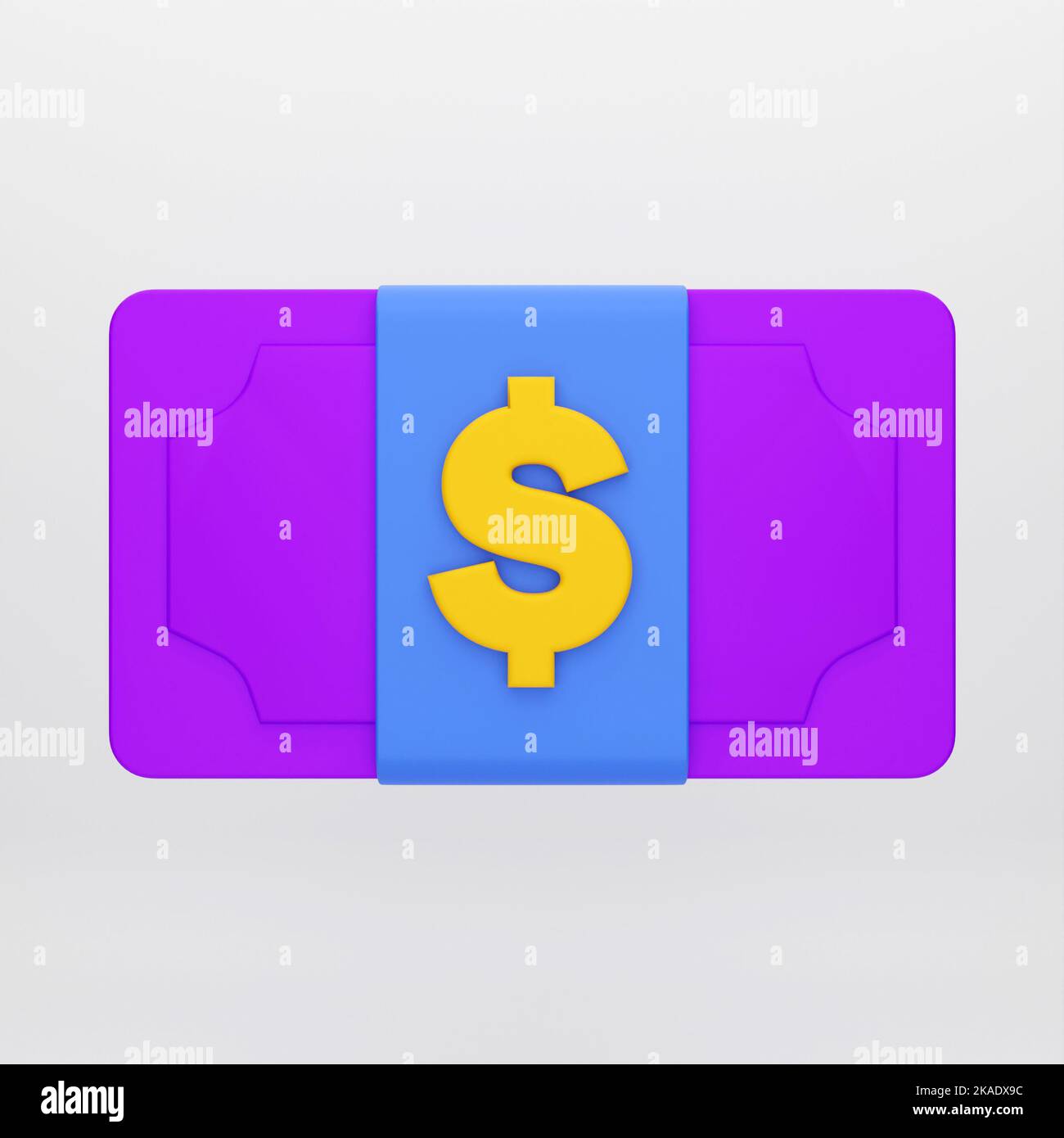 A 3D illustration of a purple dollar on a white background Stock Photo ...