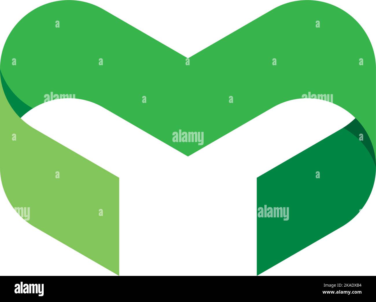 ribbon m logo letter green icon vector symbol Stock Vector Image & Art ...