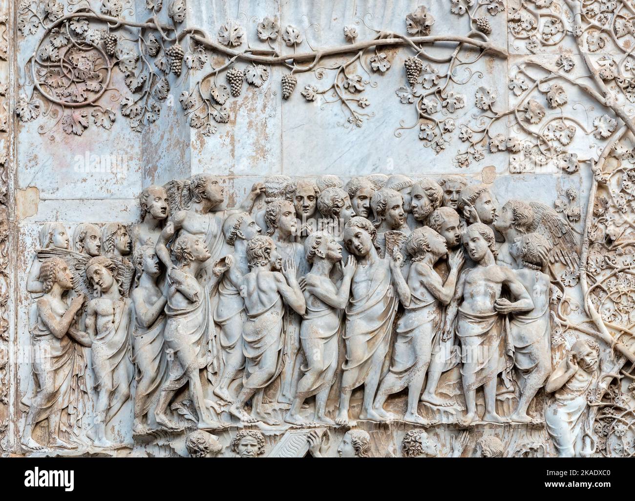 Bas-relief depicting Last Judgment from the Book of Revelation, Orvieto ...