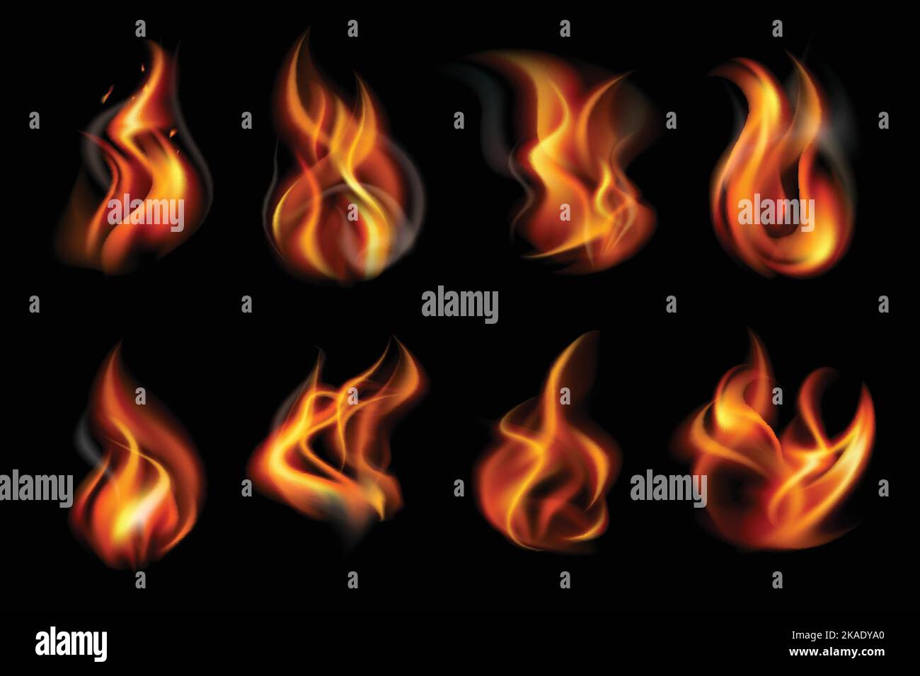 Torch flame realistic fire realistic Stock Vector Images - Alamy