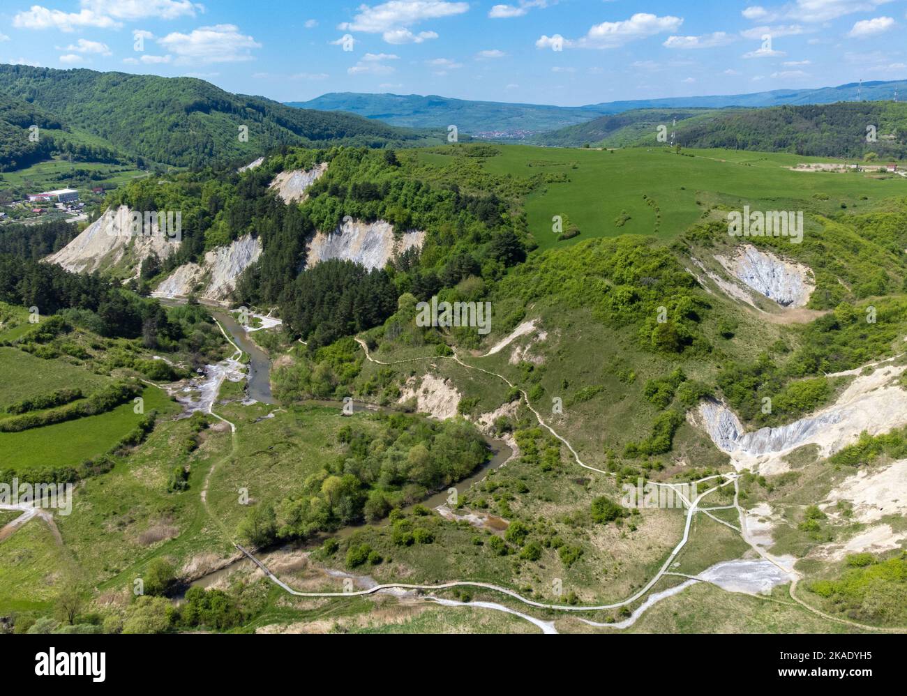 Landscape from the salt canyon from Praid resort - Romania, summer ...