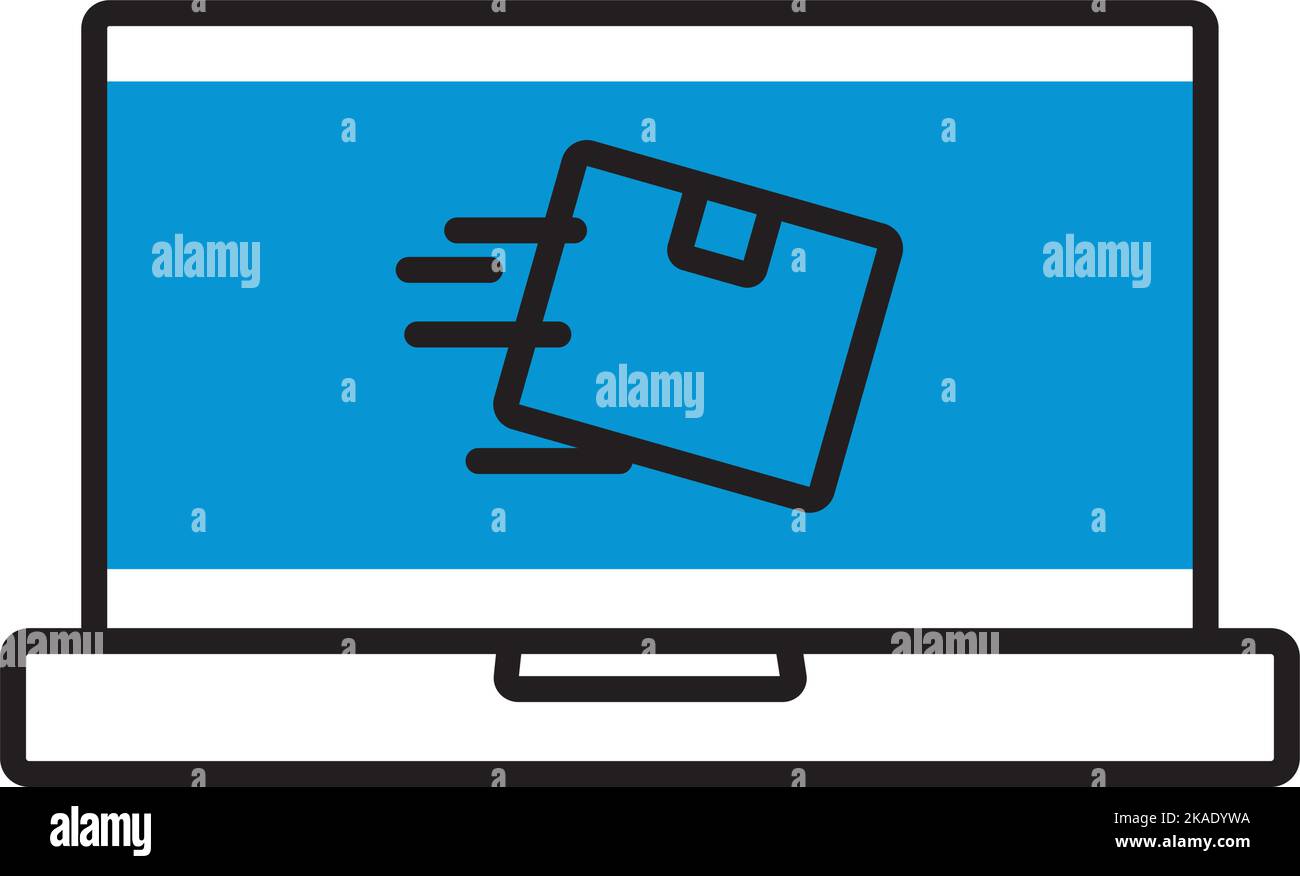 laptop computer with package Stock Vector Image & Art - Alamy