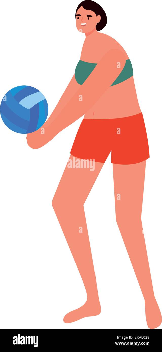 young woman playing volleyball Stock Vector Image & Art - Alamy
