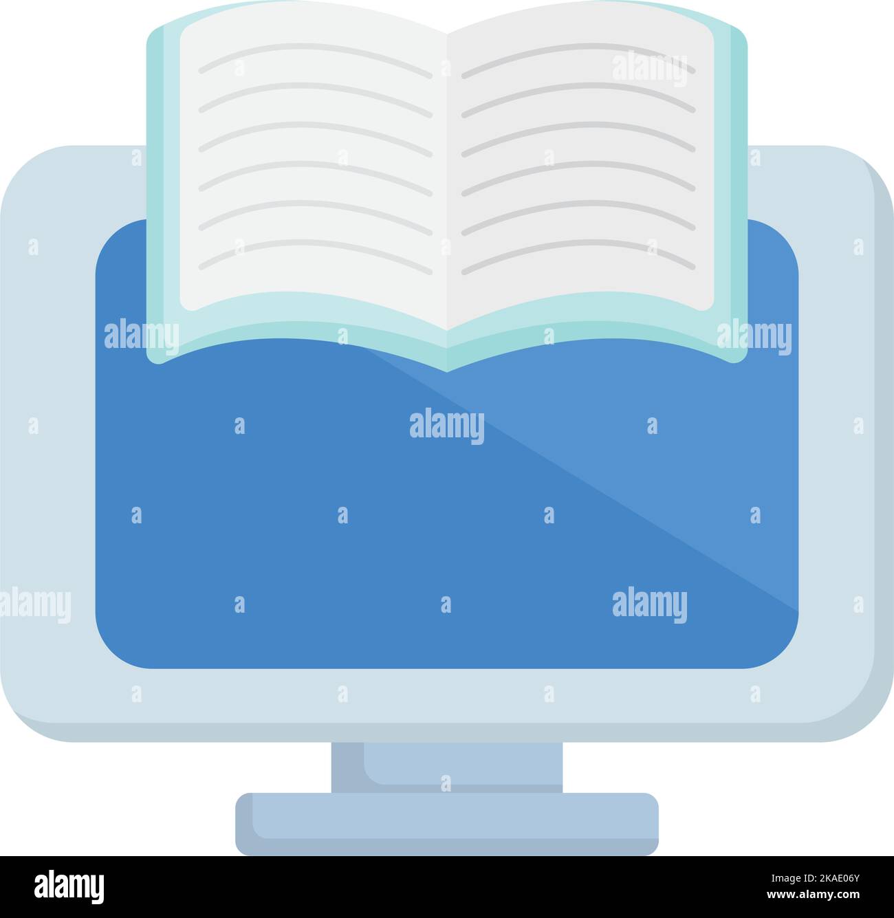 computer with open book Stock Vector Image & Art - Alamy