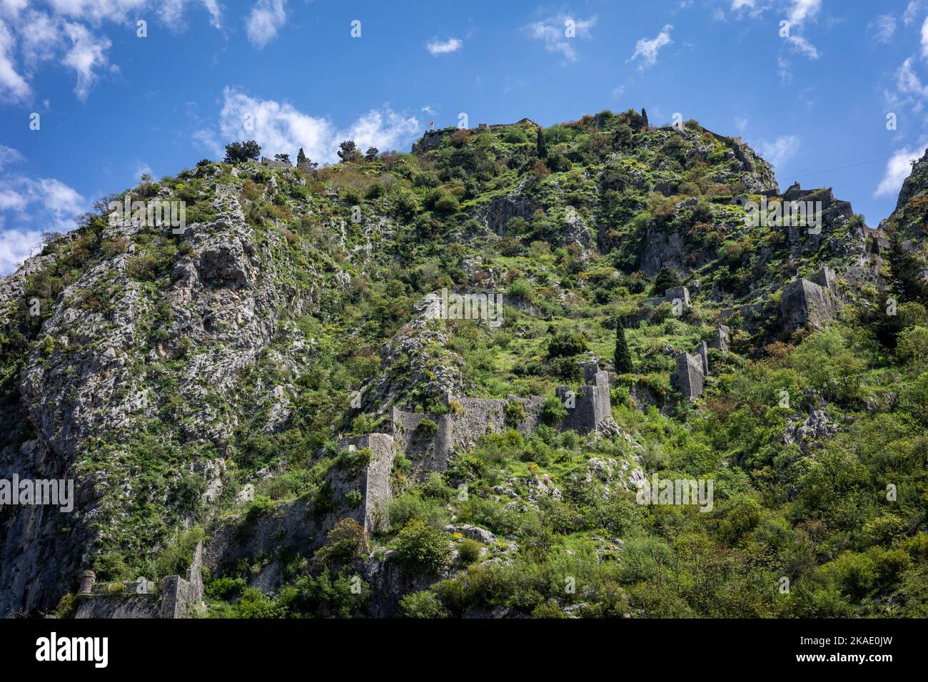 Kotor Montenegro - April 29, 2022: Medieval ruins of the Ladder of ...