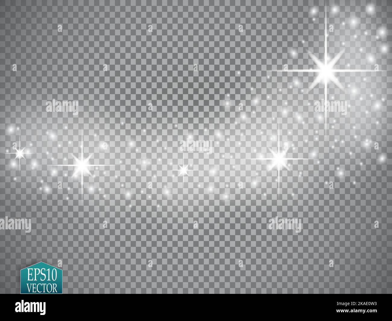 Set of golden glowing lights effects isolated on transparent background ...